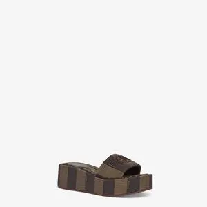 Fendi Sunshine Platform Slides - Brown
