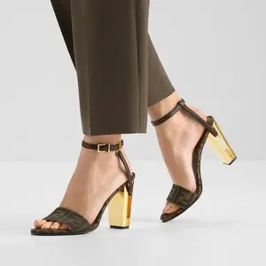 Fendi Delfina Ff Jacquard Sandals
