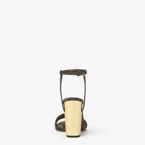 Fendi Delfina Ff Jacquard Sandals - Brown