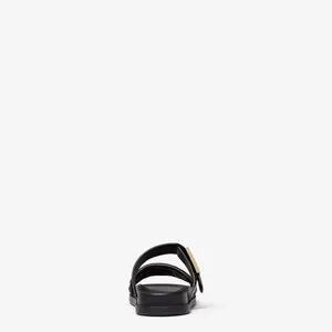 Fendi Ff Baguette Nappa Leather Slides