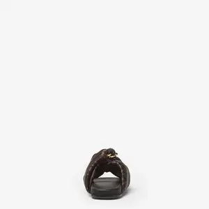 Fendi Padded Ff Motif Flat Slides - Brown