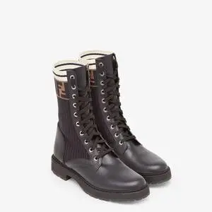 Fendi Rockoko Combat Boots - Black