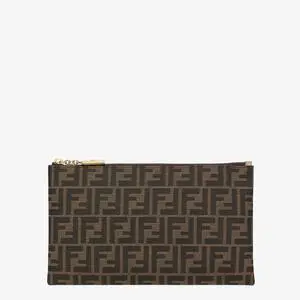 Fendi Medium Tube Flat Pouch - Brown