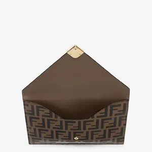 Fendi Ff Diamonds Flat Pouch - Brown
