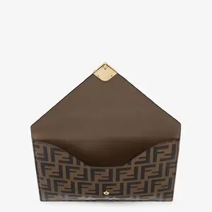 Fendi Ff Diamonds Flat Pouch - Brown