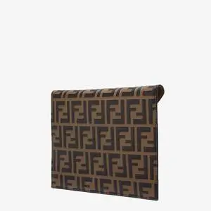 Fendi Ff Diamonds Flat Pouch - Brown