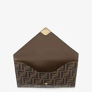 Fendi Ff Diamonds Flat Pouch - Brown