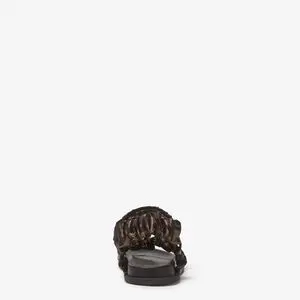 Fendi Ruched Ff Tube Motif Flat Sandals - Brown