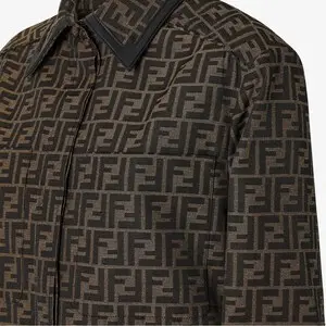 Fendi Ff Motif Jacquard Canvas Jacket - Brown