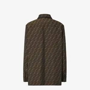 Fendi Ff Motif Jacquard Canvas Jacket - Brown