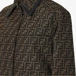 Fendi Ff Motif Jacquard Canvas Jacket - Brown