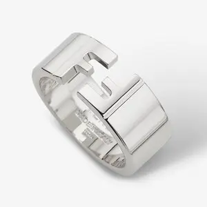 Fendi Ff Motif Palladium Ring