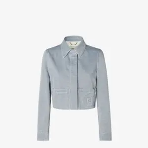 Fendi Denim Crop Jacket - Blue