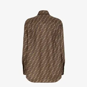 Fendi Oversized Ff Motif Shirt - Brown