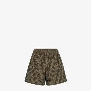 Fendi Ff Motif Canvas Shorts - Brown