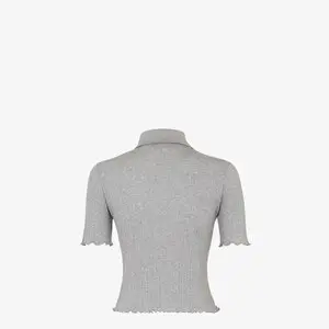 Fendi Cropped Rib Knit Polo Shirt