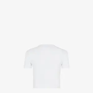 Fendi Cropped Rib-knit Top - White