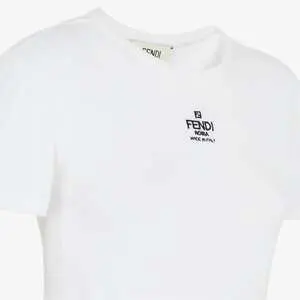 Fendi Cropped Rib-knit Top - White