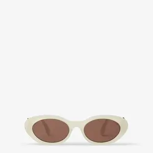 Fendi Ff Diamonds Oval Sunglasses - White