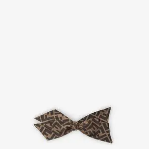 Fendi Ff Motif Silk Twill Hair Clip - Brown
