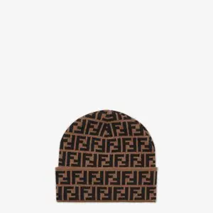 Fendi Ff Motif Wool Knit Beanie