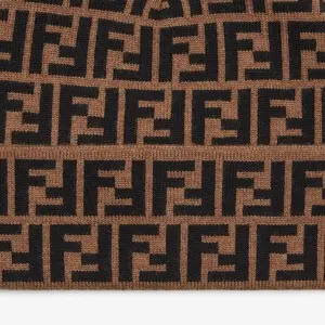 Fendi Ff Motif Wool Knit Beanie