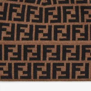 Fendi Ff Motif Wool Knit Beanie