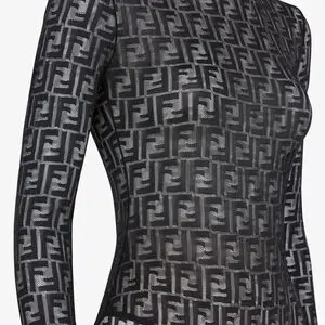 Fendi Ff Motif Lace Body - Black