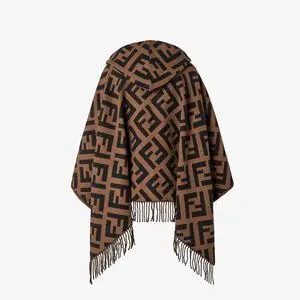 Fendi Ff Cashmere Poncho - Brown