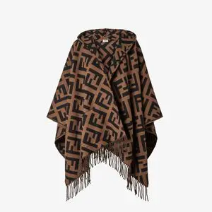 Fendi Ff Cashmere Poncho - Brown