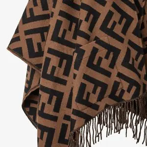 Fendi Ff Cashmere Poncho - Brown