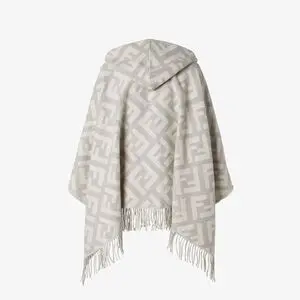 Fendi Ff Cashmere Poncho - Grey