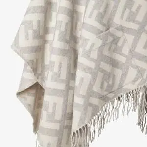 Fendi Ff Cashmere Poncho - Grey