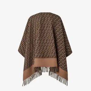 Fendi Ff Motif Wool And Cashmere Poncho