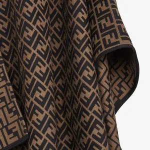 Fendi Wool And Silk Blend Poncho - Brown