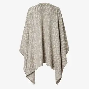 Fendi Wool And Silk Blend Poncho - Beige