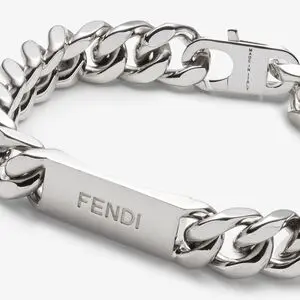 Fendi Palladium-finish Metal Chain Link Bracelet
