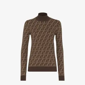 Fendi Jacquard Knit Jumper - Brown