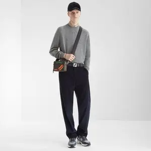 Fendi Regular-fit Crew-neck Pullover With Embossed Ff Logo