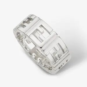 Fendi Ff Motif Wide-band Ring