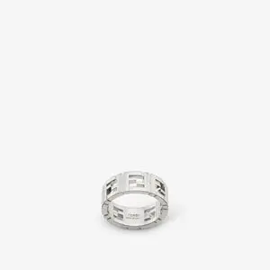 Fendi Ff Motif Ring - Silver