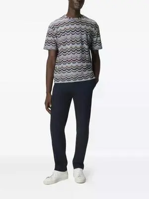 Missoni Geometric-zigzag Pattern Short-sleeved T-shirt - Grey