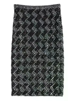 P.a.r.o.s.h Sequin-embellished Geometric Pattern Skirt