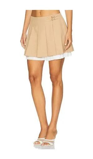 Simkhai Suzie Pleated Short With Double Buckle Detail