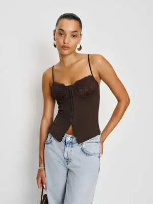 REFORMATION Italiana Top - Brown