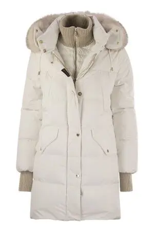 MOORER TALASSA-STP Long Down Jacket With Hood - White