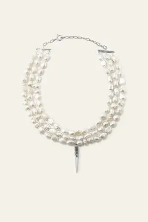 Ba&sh Blanca Pearl Necklace - Gray