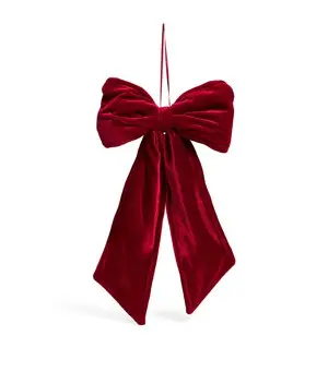 LUXURY GARLAND Velvet Bow Tree Decoration - Red