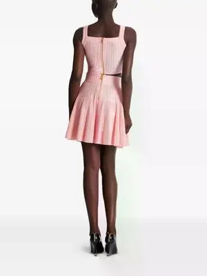 Balmain Ribbed Square-neck Top
