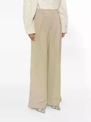 Patrizia Pepe Pleated Wide-leg Trousers